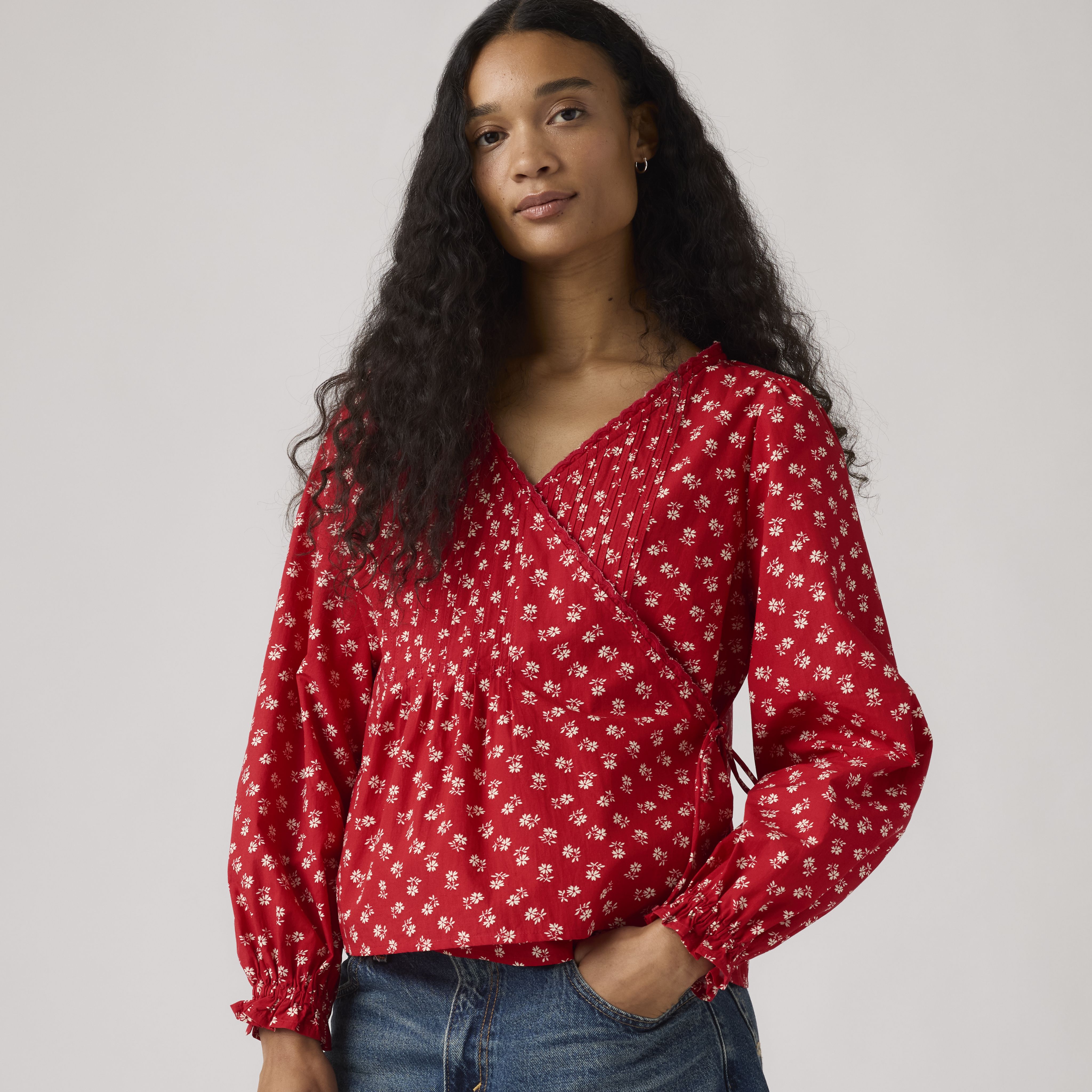 Soleil Wrap Blouse - Red | Levi's® GB