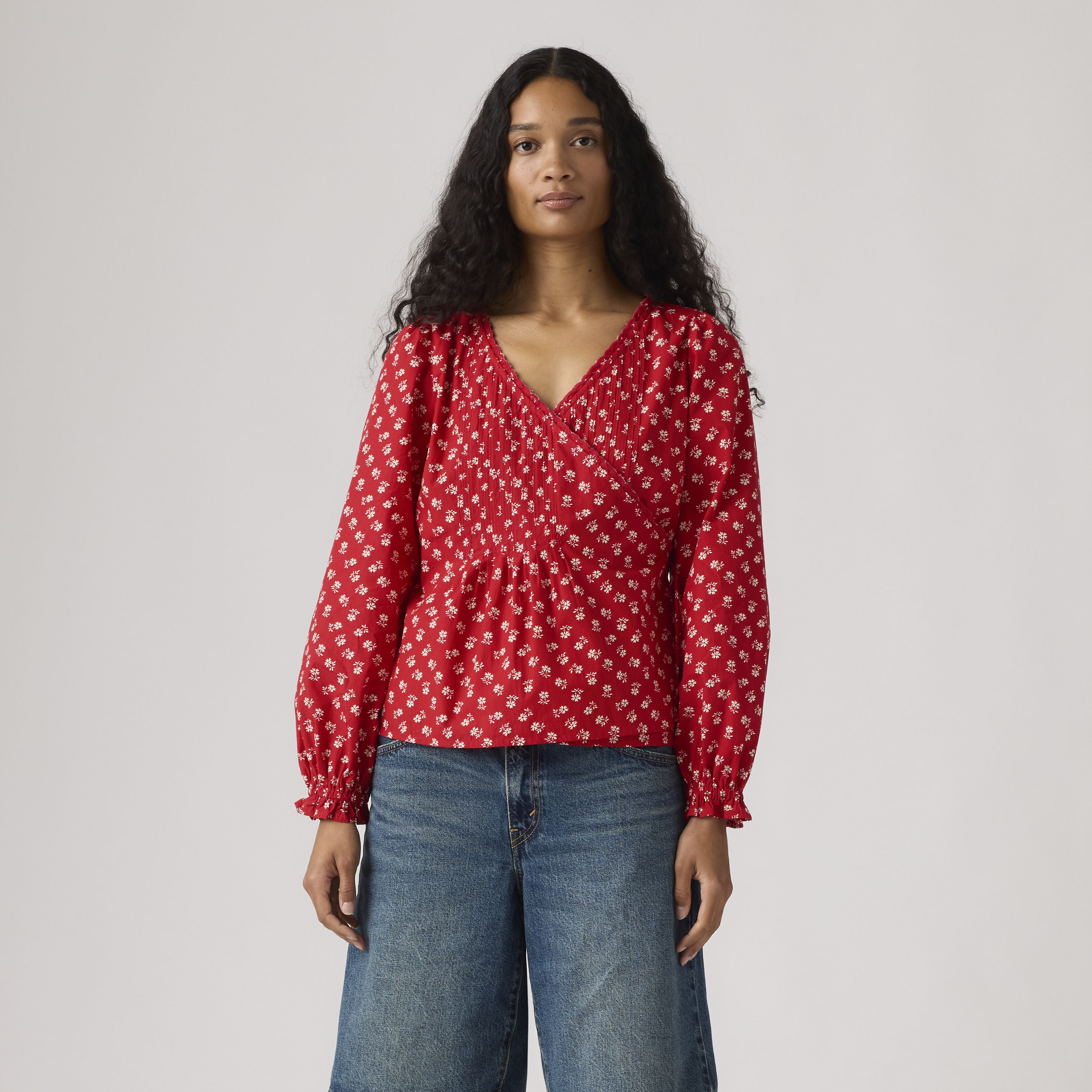 Soleil Wrap Blouse - Red | Levi's® GB