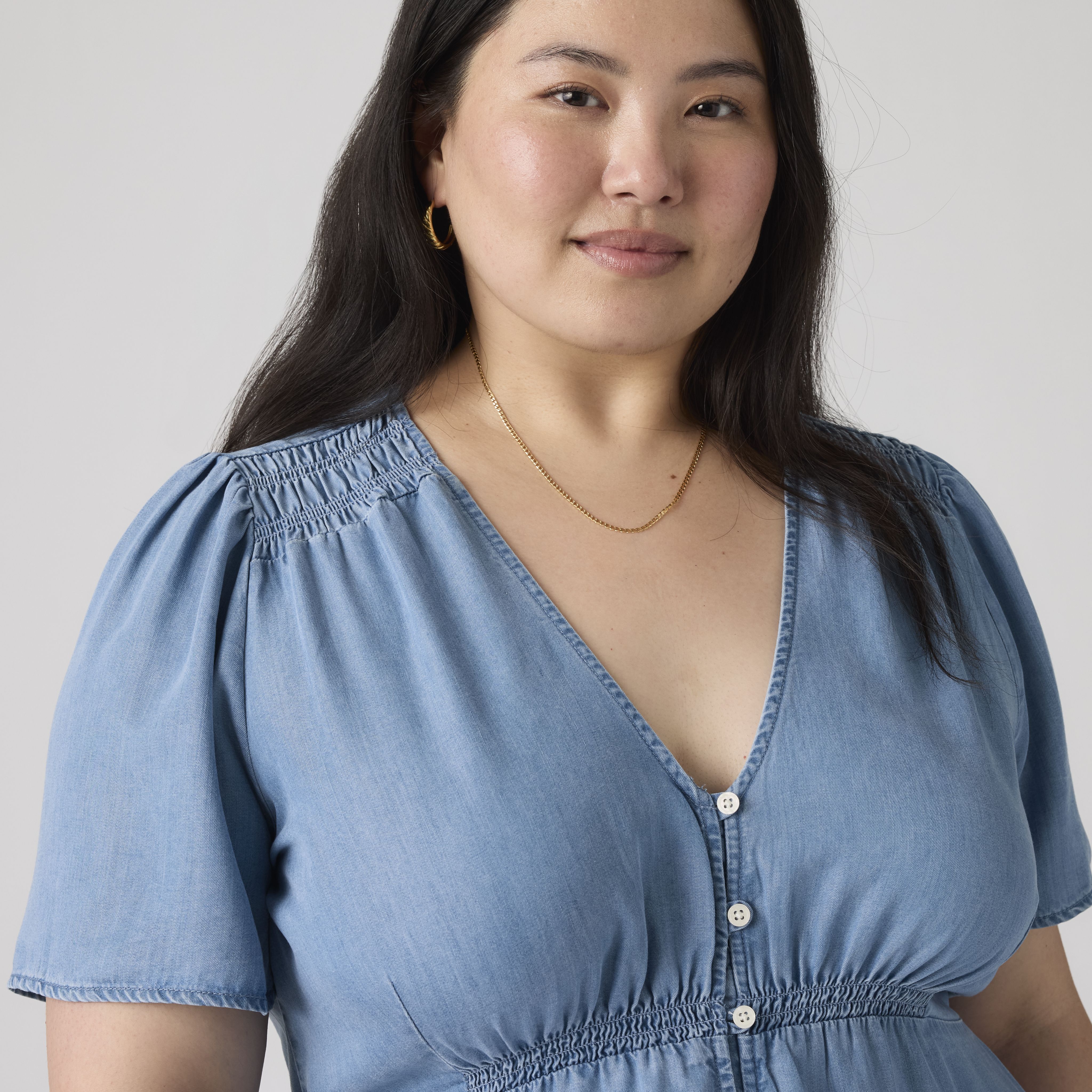 Paola Short-sleeve Midi Dress (plus Size) - Medium Wash | Levi's® US